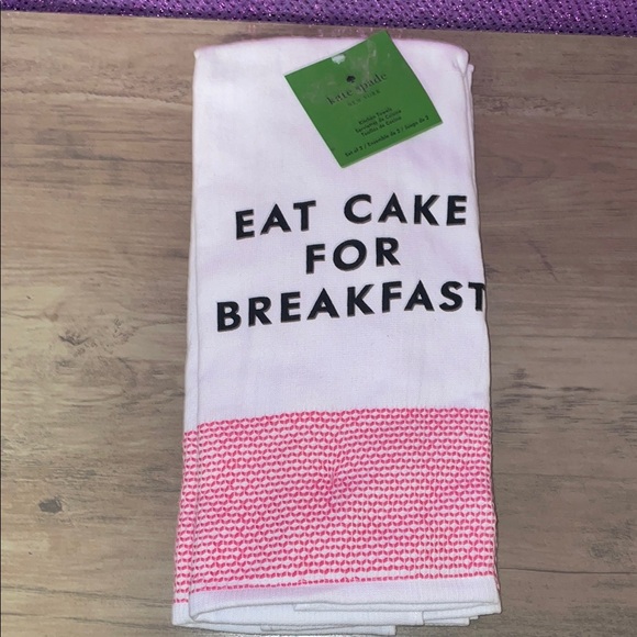 kate spade | Kitchen | Kate Spade Pink And White Kitchen Linens | Poshmark